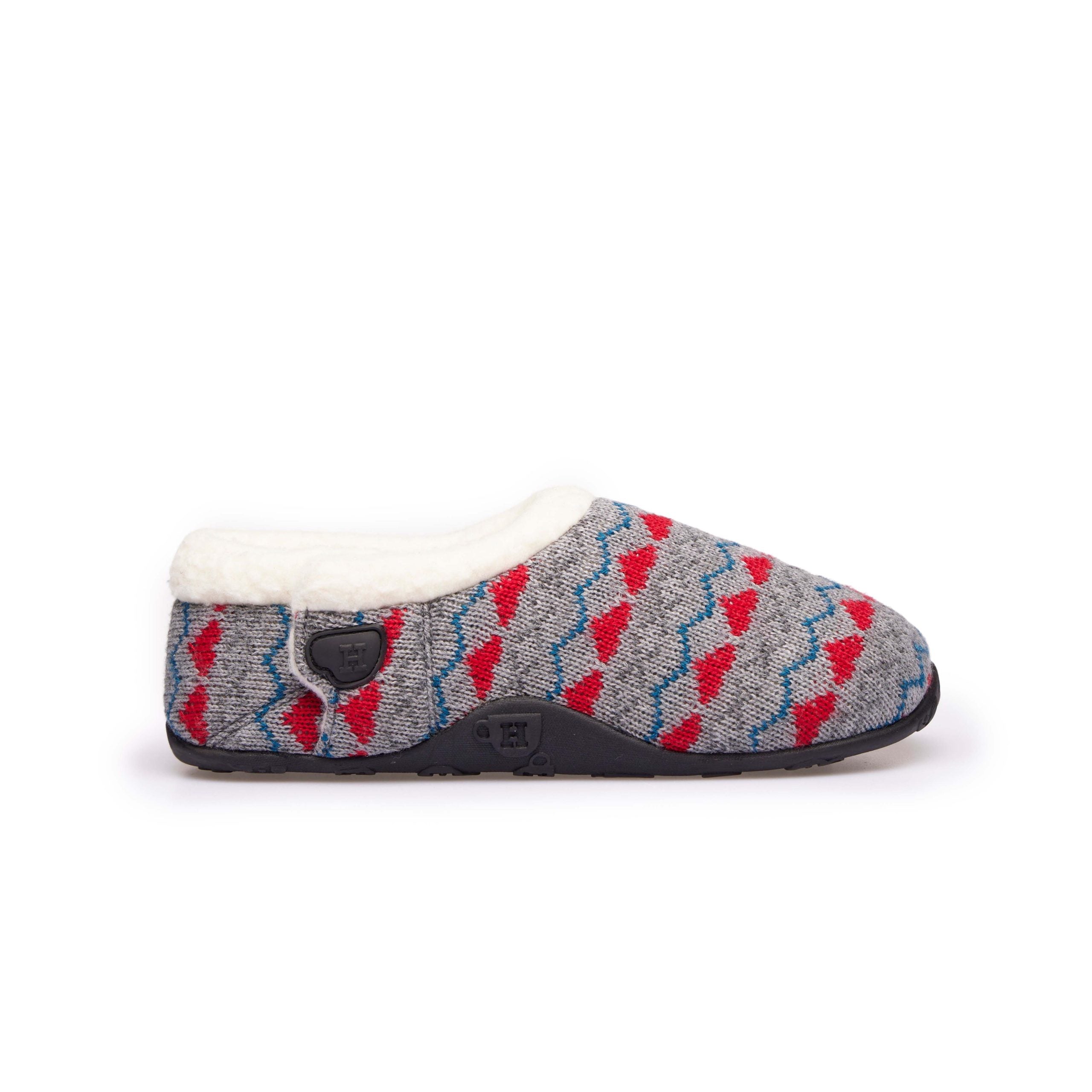 Sadie - Grey Knit Red Heart Women's Slippers – Homeys